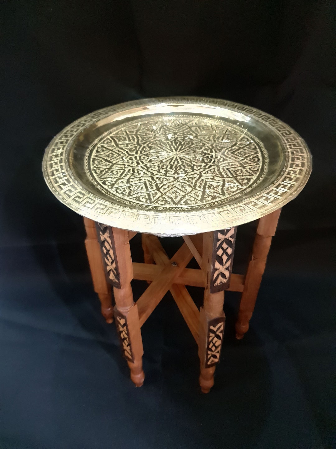 Moroccan Tray Table - Round Brass Tray - Moroccan Tea Tray - Arabian ...