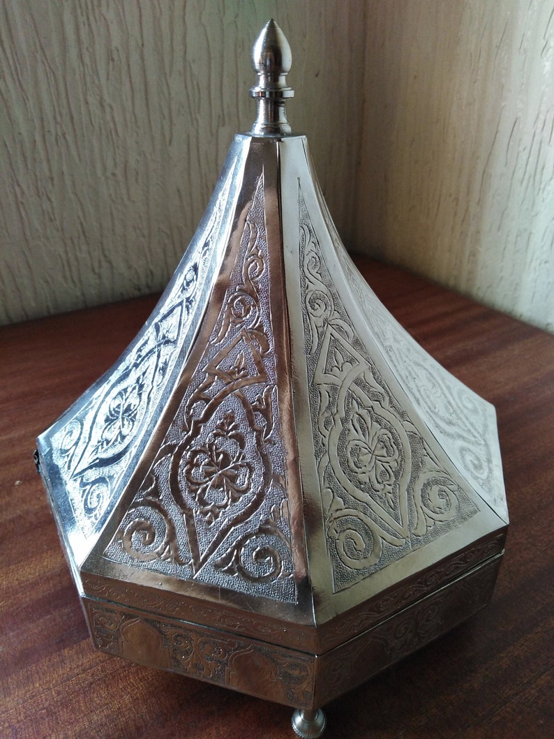 Moroccan decor silver jewelry box silver trinket box silver | Etsy