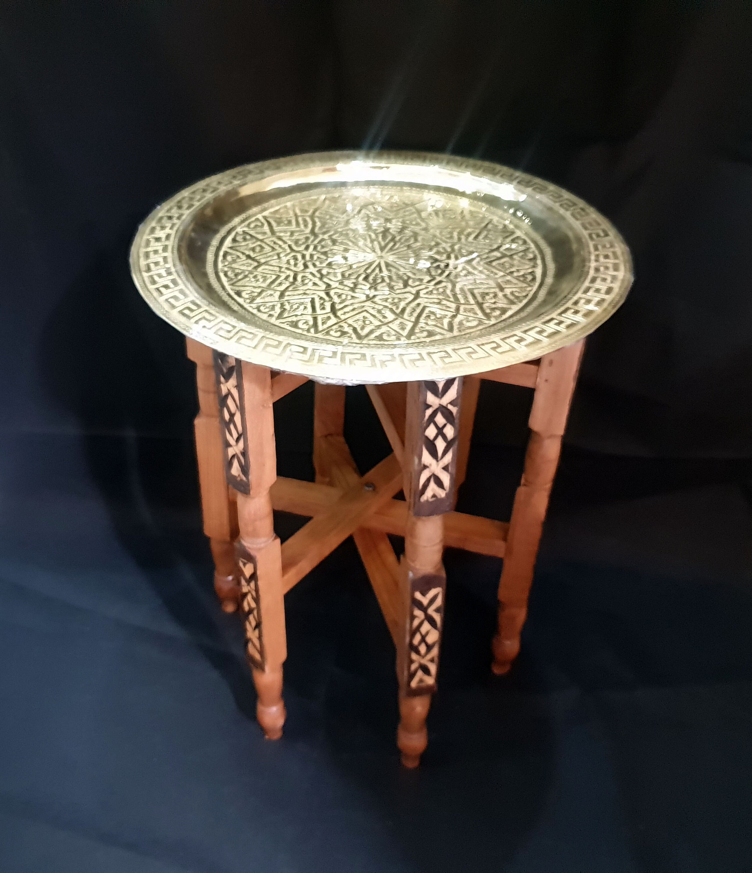 Moroccan Tray Table Round Brass Tray Moroccan Tea Tray - Etsy