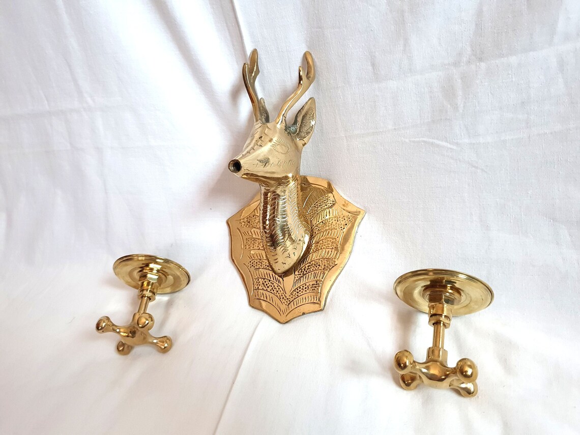 Moroccan Wall Mounted Faucet the Deer Head Faucet Brass | Etsy