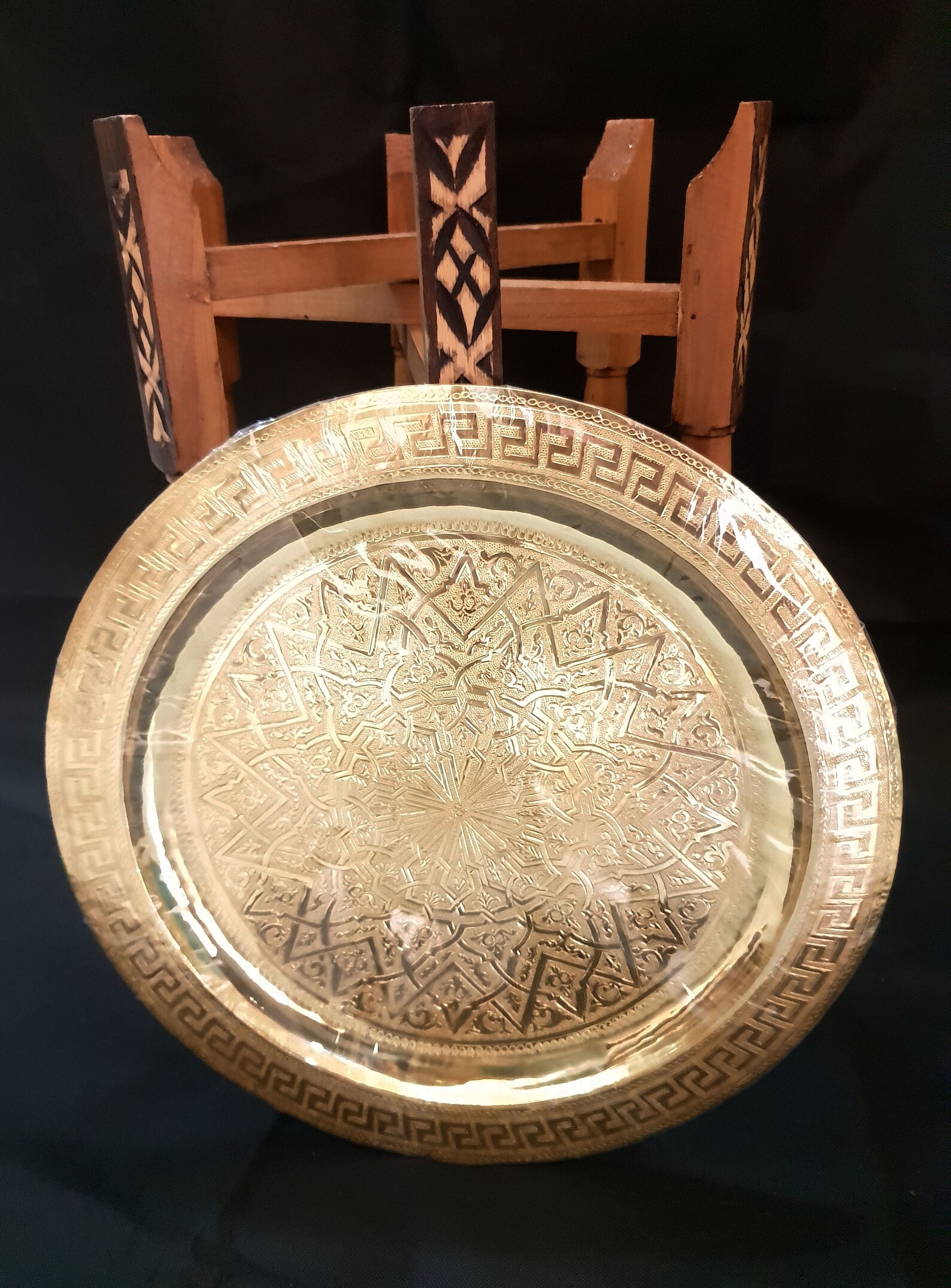 Moroccan Tray Table Round Brass Tray Moroccan Tea Tray - Etsy