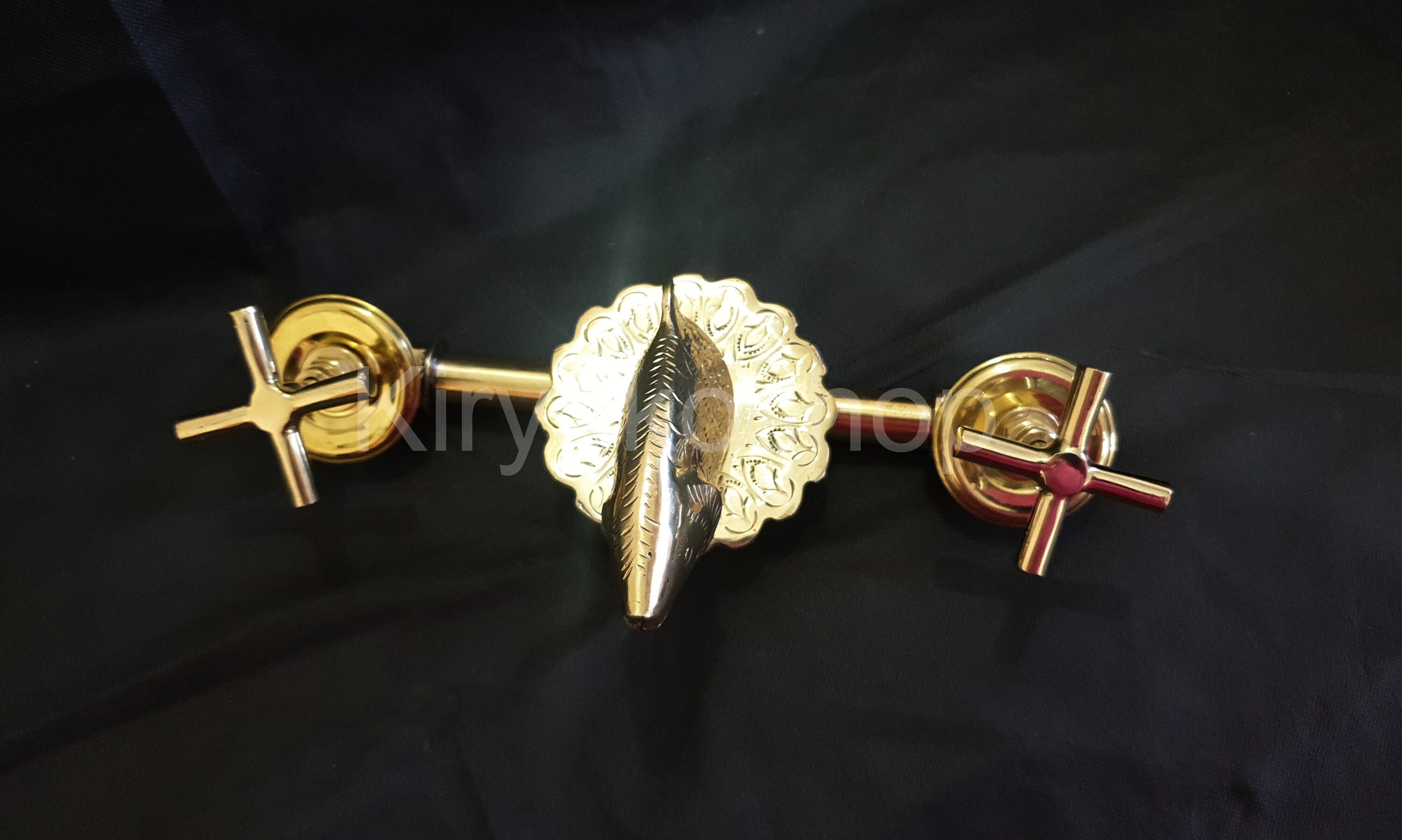 Brass Fish Head Faucet: Moroccan Garden Tap With Cross Handles - Etsy