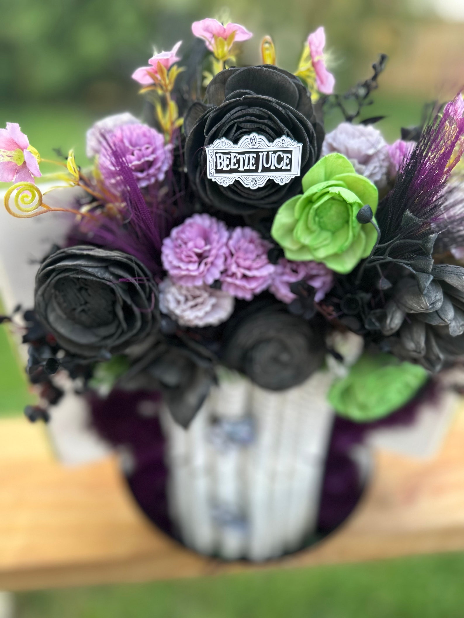 Goth Centerpiece/halloween Decor/ Centerpiece/sola Wood - Etsy