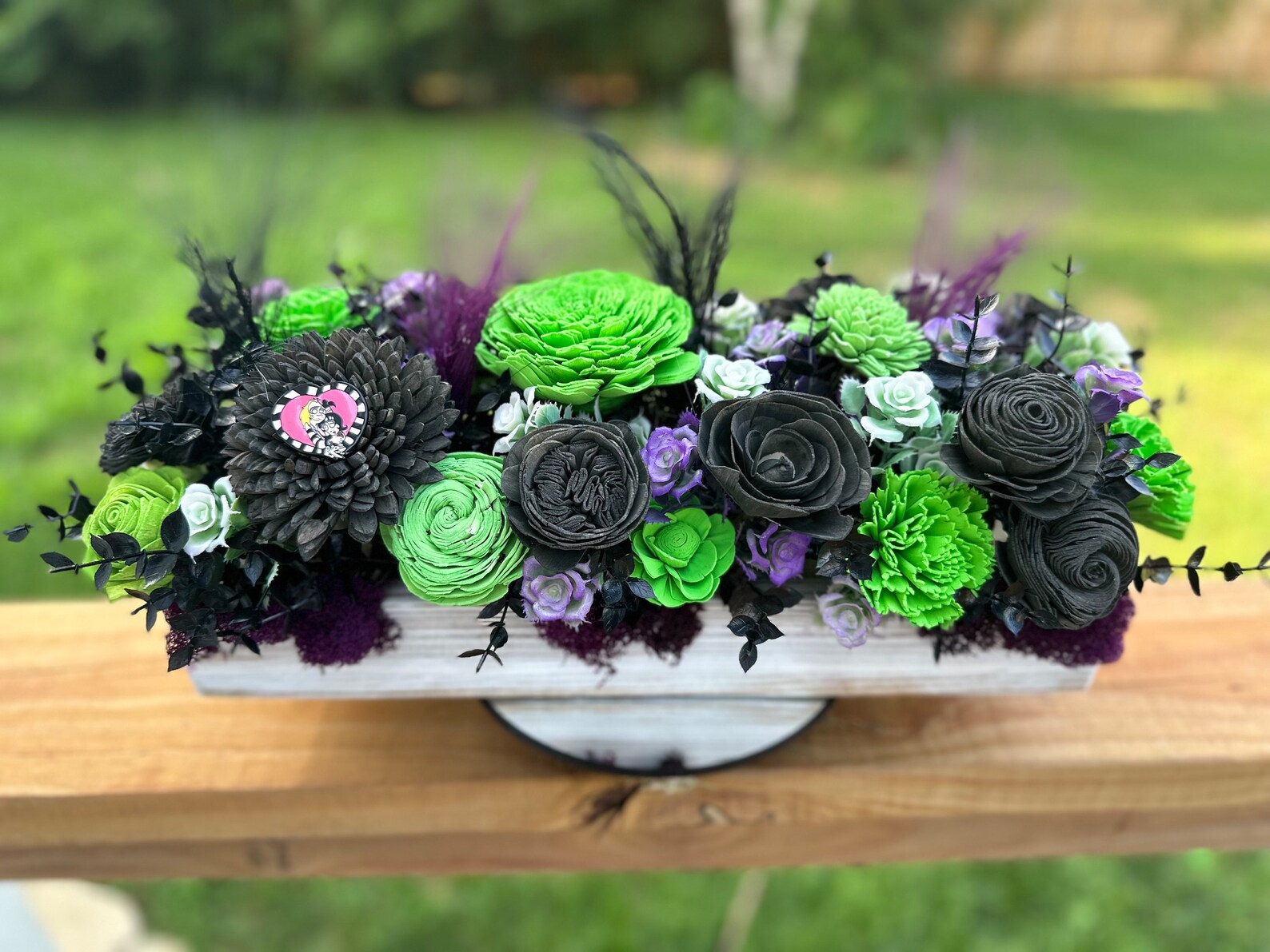 Goth Centerpiece/halloween Decor/ Centerpiece/sola Wood Flower ...