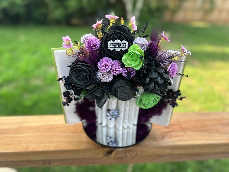 Goth Centerpiece/halloween Decor/ Centerpiece/sola Wood Flower ...