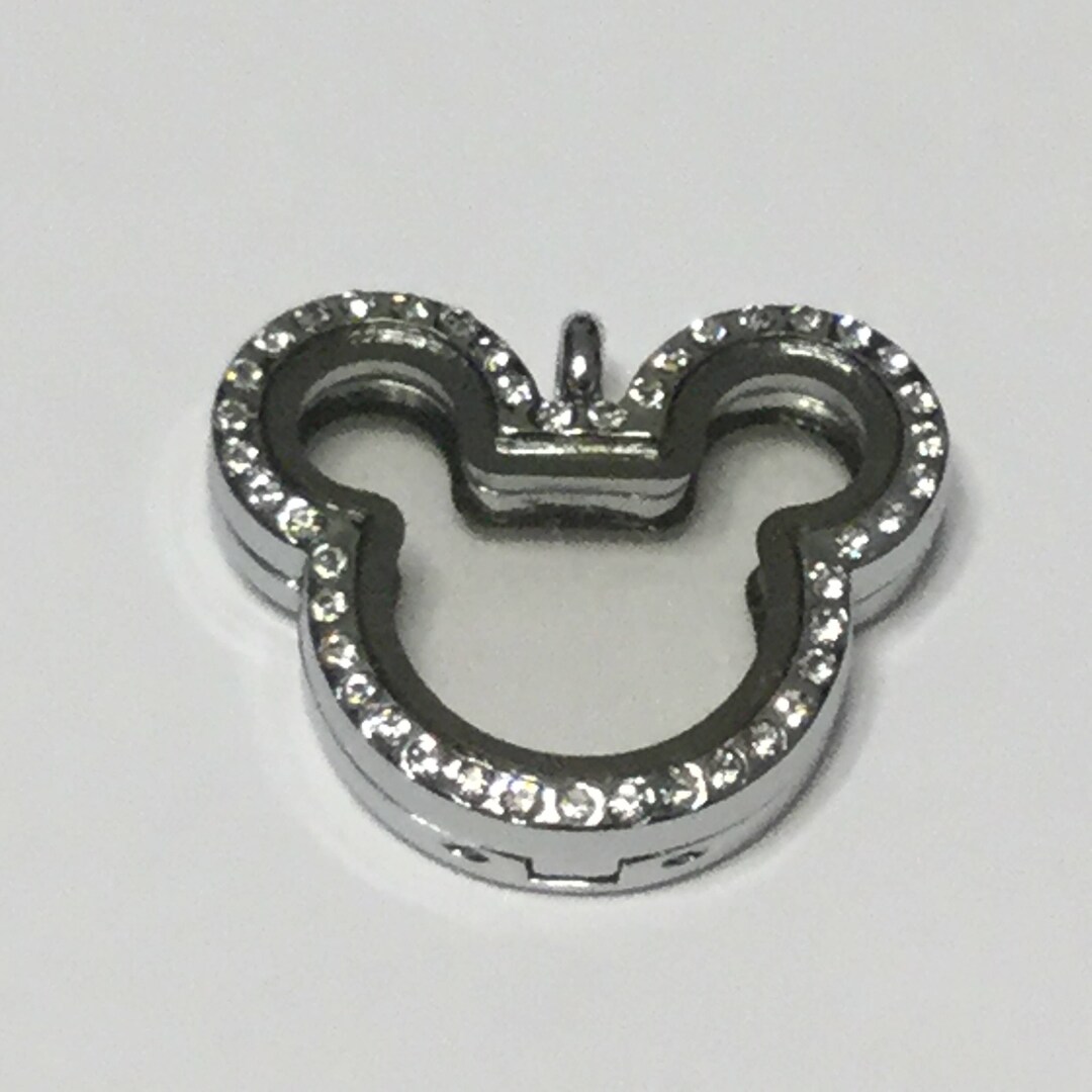 Mouse Floating Charm Locket With Rhinestones - Etsy