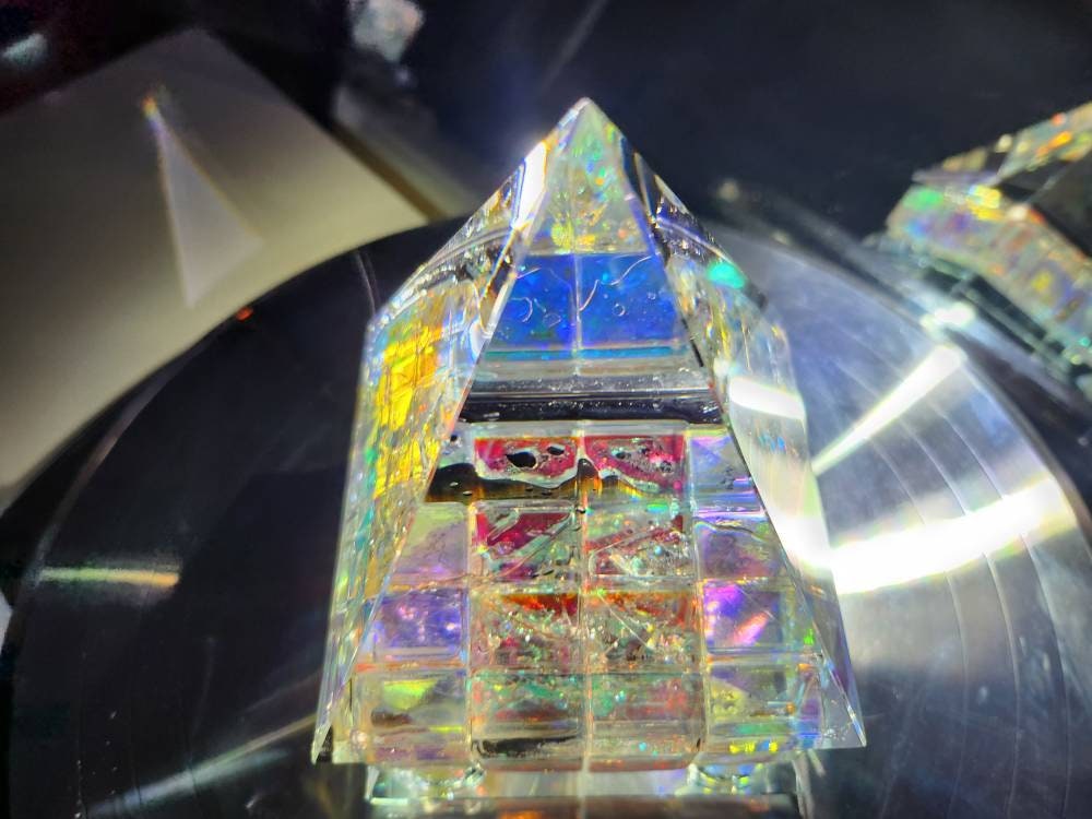 Crystal Dichroic Art Glass Cube Chakras Autism Pyramid Uranium - Etsy