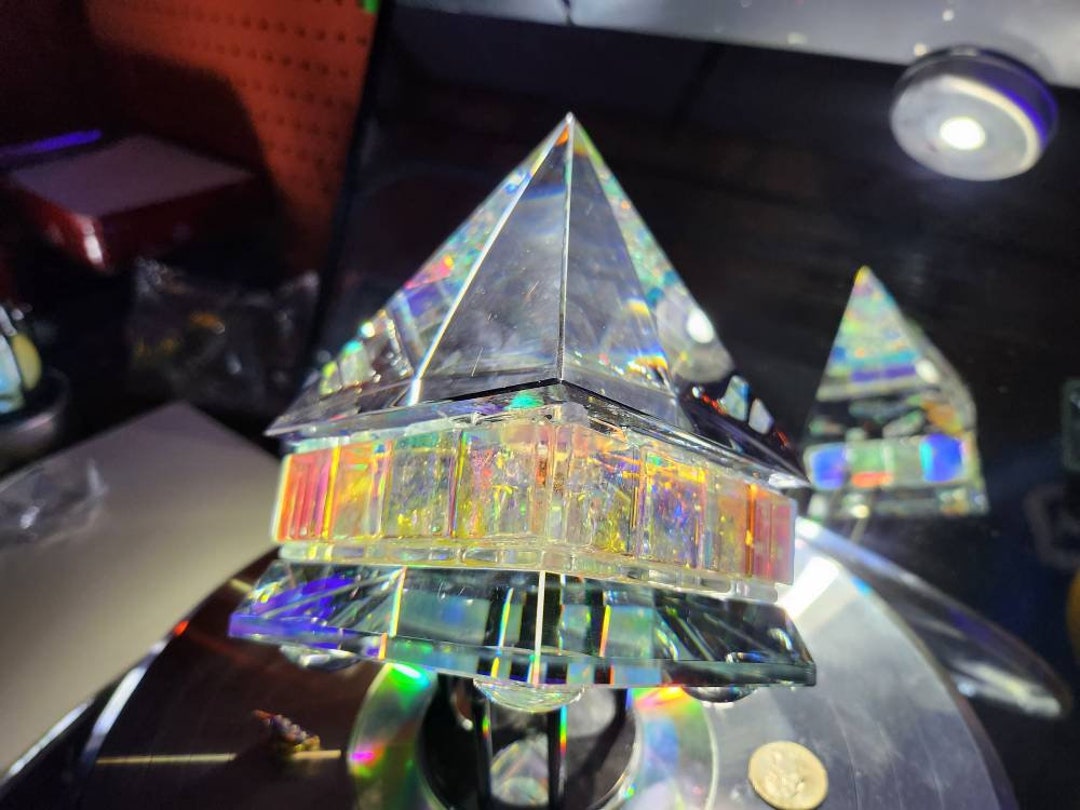 Crystal Dichroic Art Glass Cube Chakras Autism Pyramid Uranium - Etsy