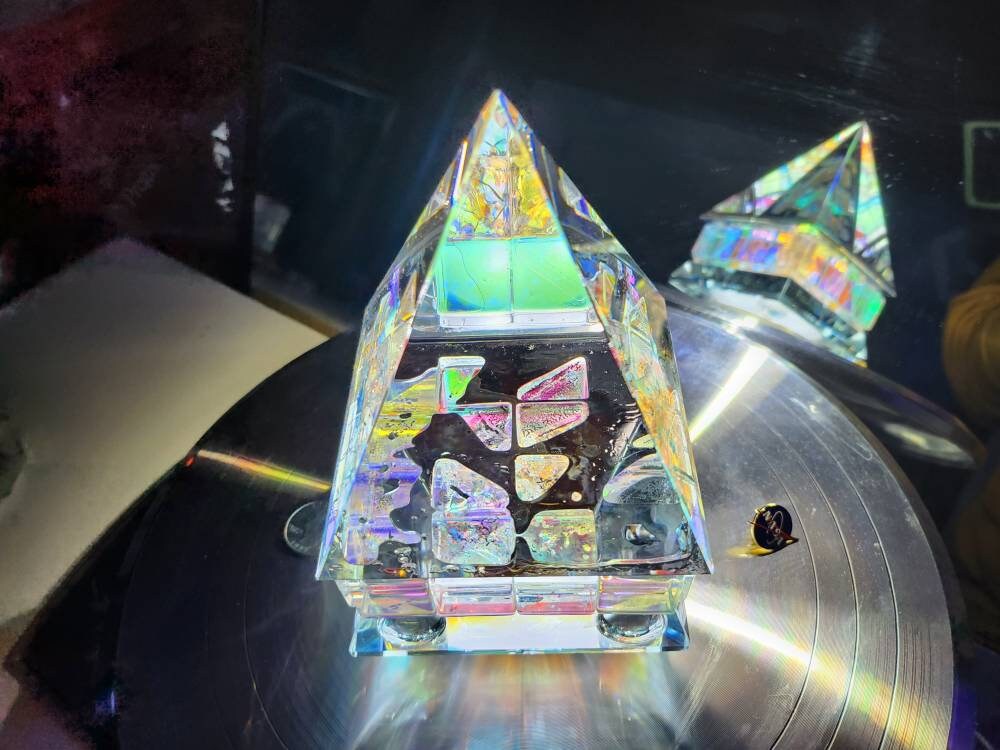Crystal Dichroic Art Glass Cube Chakras Autism Pyramid Uranium - Etsy