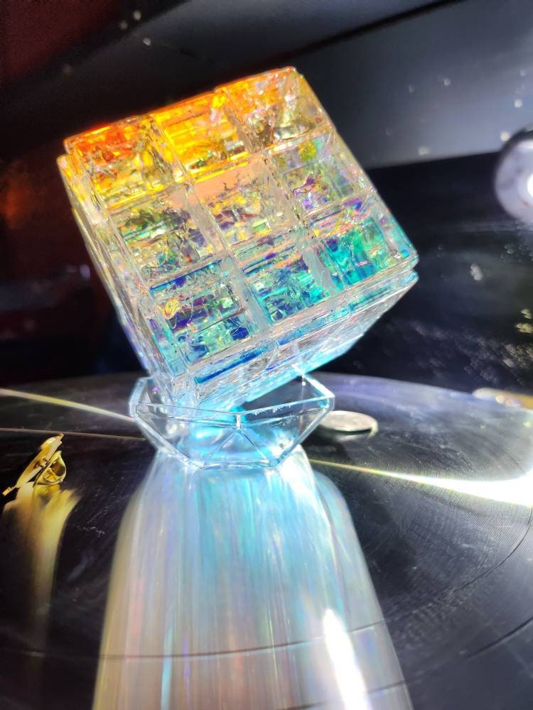 Dichroic Art Glass Cube: NASA Chameleon Crystal Paperweight - Etsy