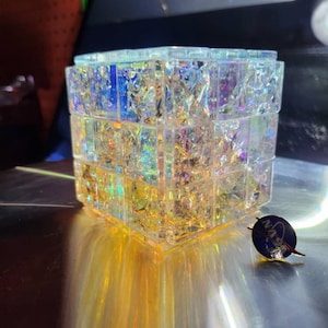 Dichroic Art Glass Cube: NASA Chameleon Crystal Paperweight - Etsy