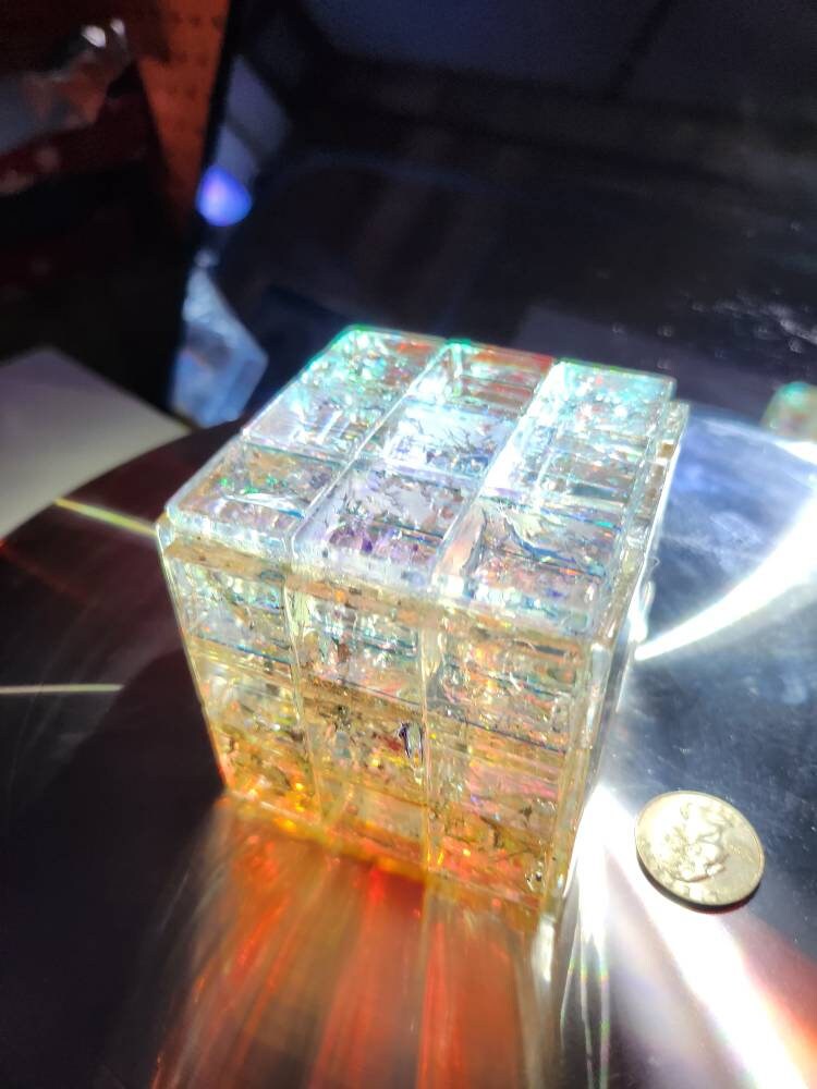 Dichroic Art Glass Cube: NASA Chameleon Crystal Paperweight - Etsy