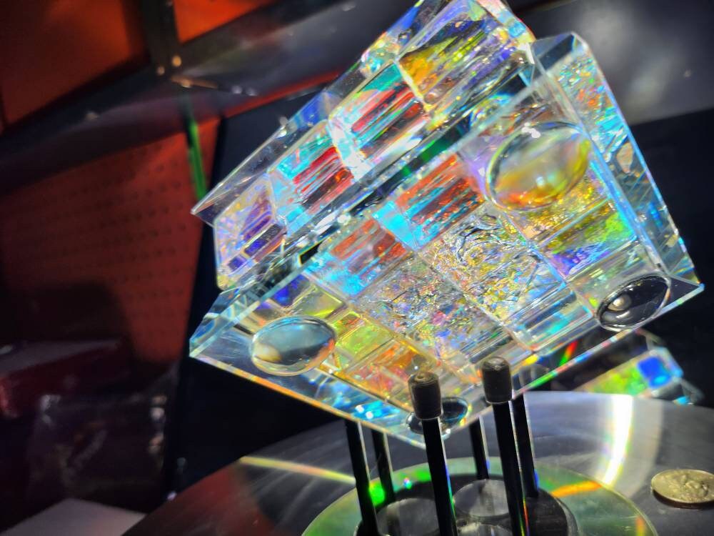 Crystal Dichroic Art Glass Cube Chakras Autism Pyramid Uranium - Etsy