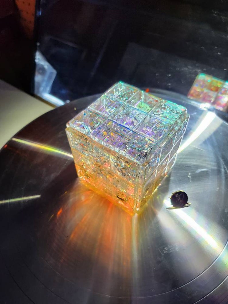 Dichroic Art Glass Cube: NASA Chameleon Crystal Paperweight - Etsy