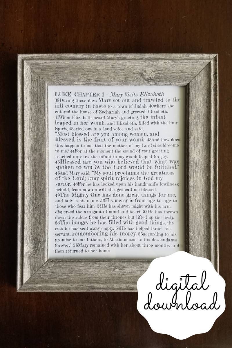 The Visitation Gospel Print Digital Download Scripture Printable ...