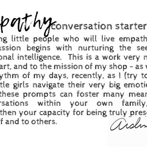 Printable Conversation Starters | EMPATHY | Digital Download ...
