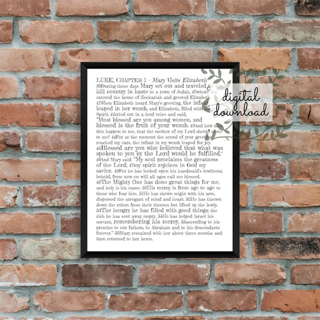 The Visitation Gospel Print Digital Download Scripture Printable ...