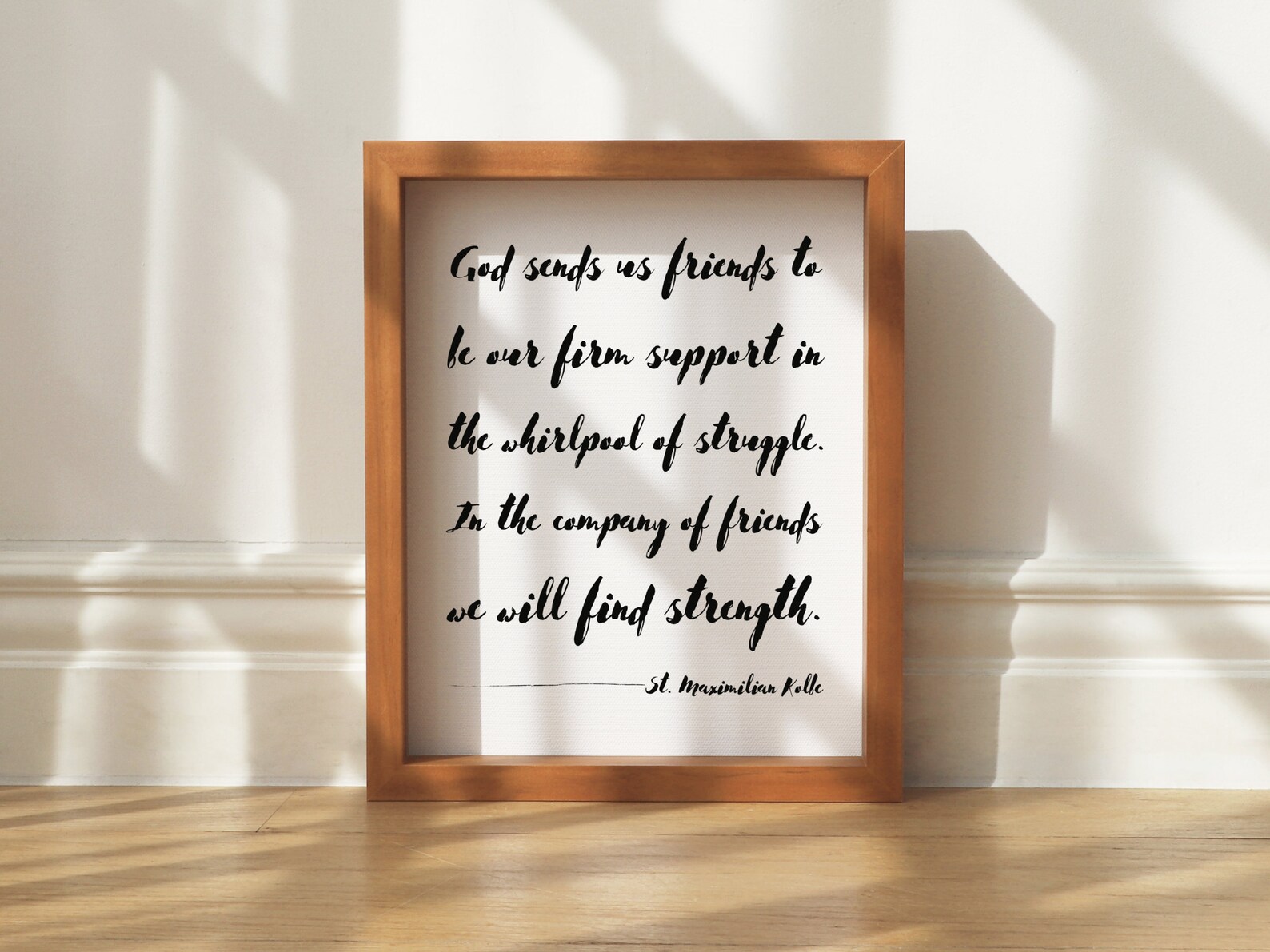 God Sends Us Friends Quote Print | Catholic Wall Decor | Religious Wall ...