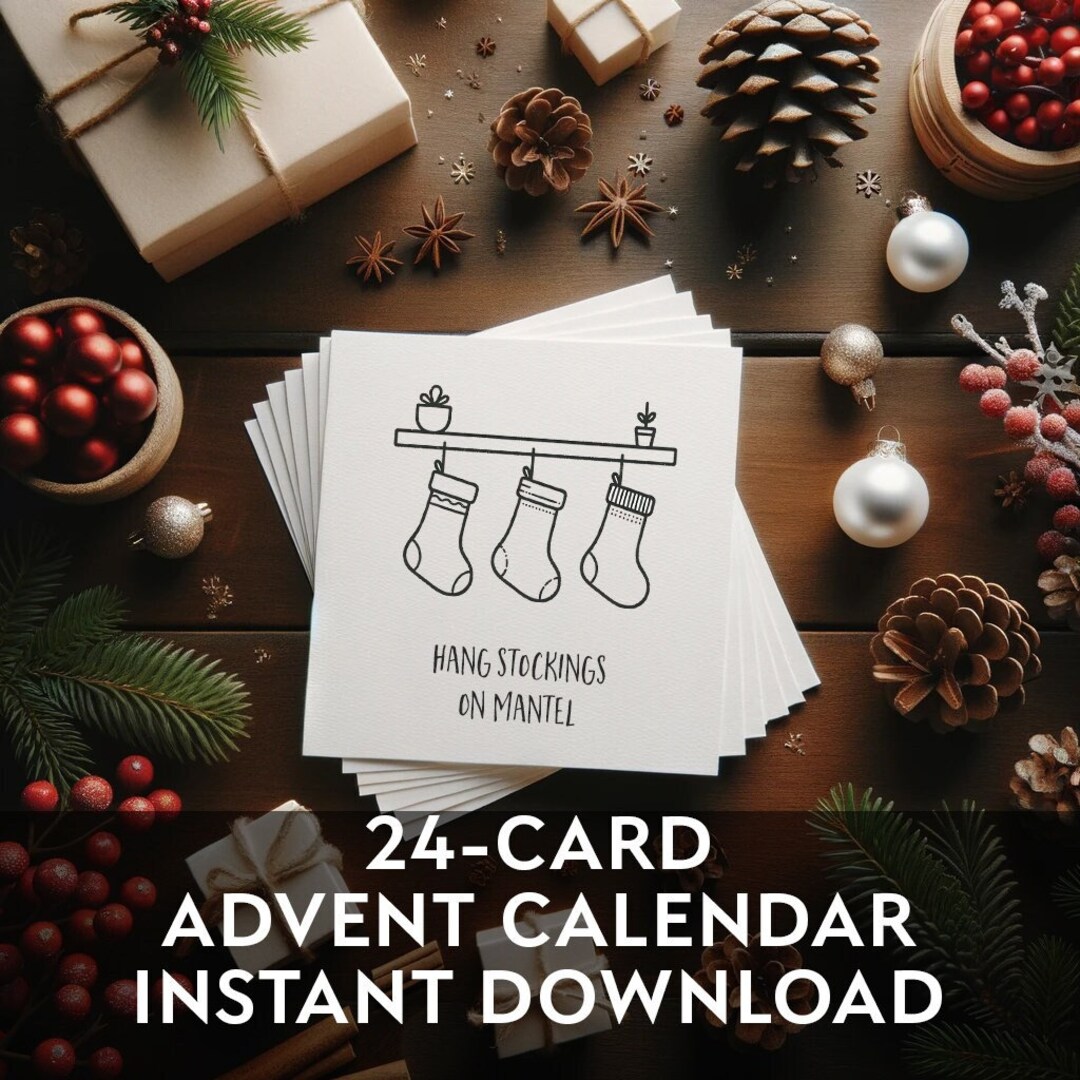 24 Printable Family Advent Calendar 2023 Cards, Advent Activity Cards ...
