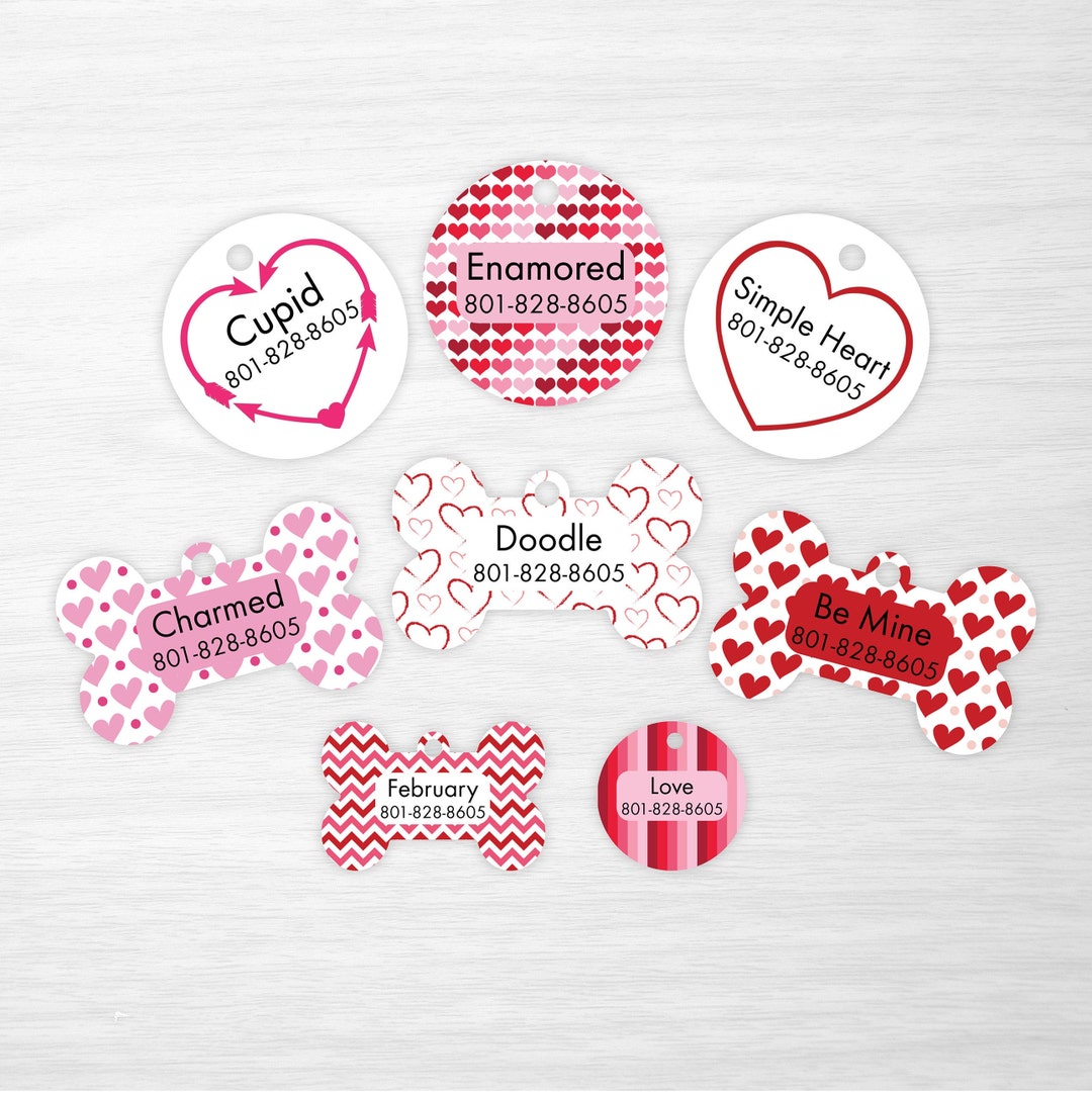 Valentine's Day Hearts Collection II - Personalized Pet Tags, Dog Tags ...
