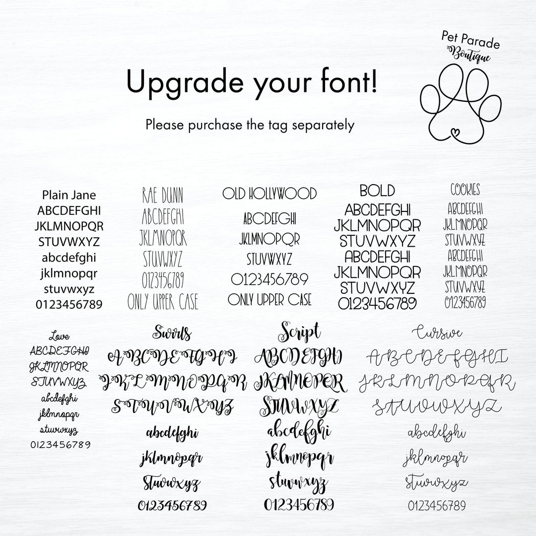 Font Change for Personalized Pet Tags, Dog Tags for Dogs, Cat Tags - Etsy
