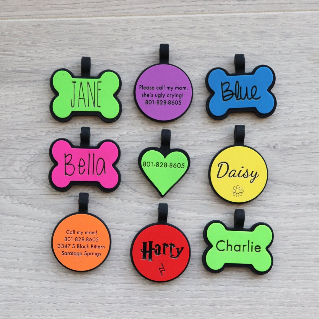Soundless Pet Tag - Double Sided - Deep Engraved Silicone ...