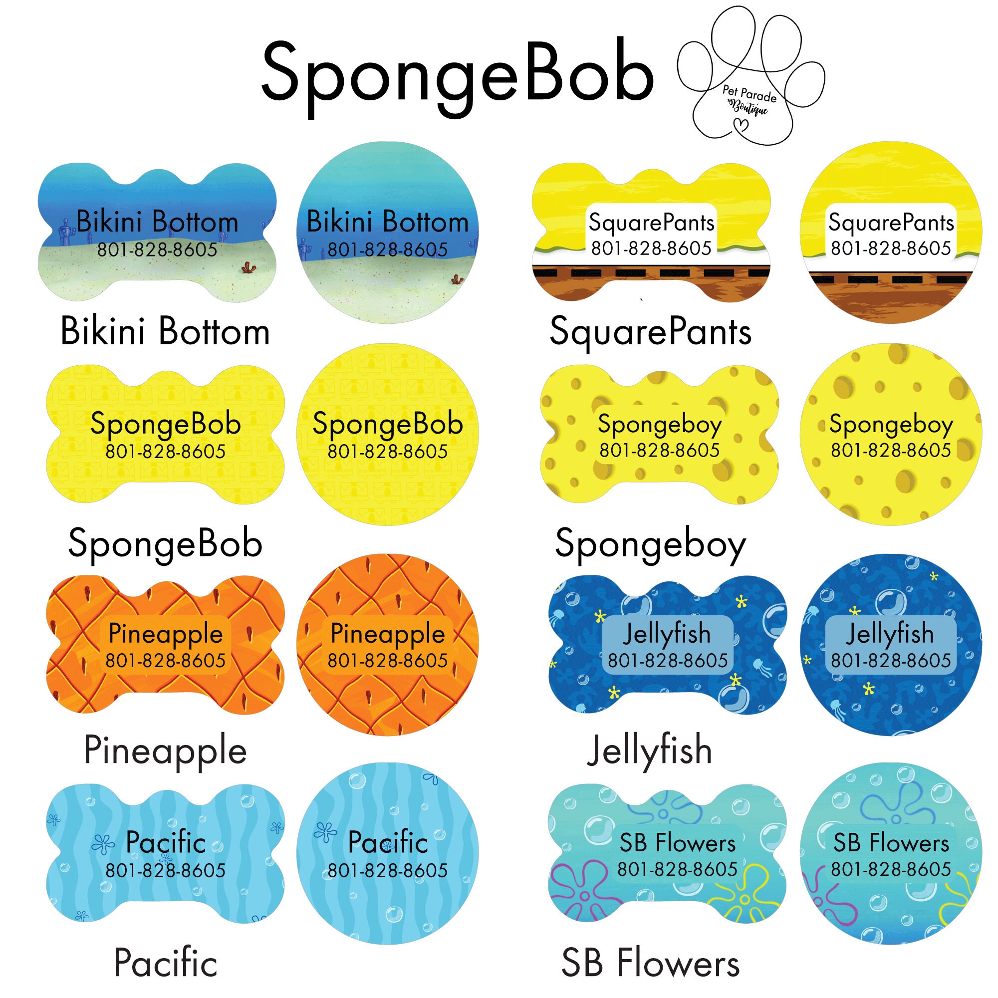 Spongebob Squarepants Collection - Personalized Pet Tags, Dog Tags for ...