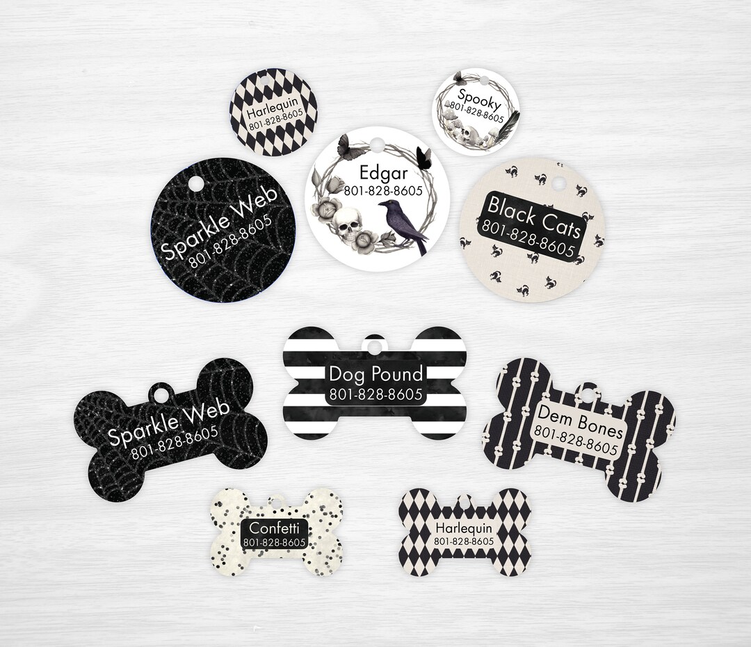 Black Halloween Collection - Personalized Pet Tags, Dog Tags for Dogs ...