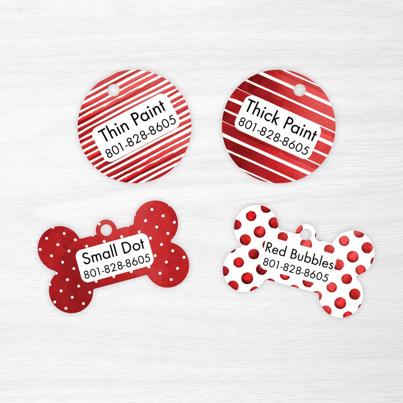 Red Watercolors Personalized Pet Tags Dog Tags for Dogs - Etsy