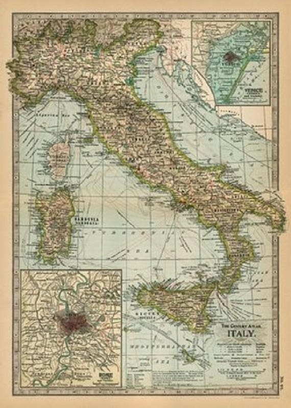 Cavallini Decorative Wrap Map of Italy | Etsy