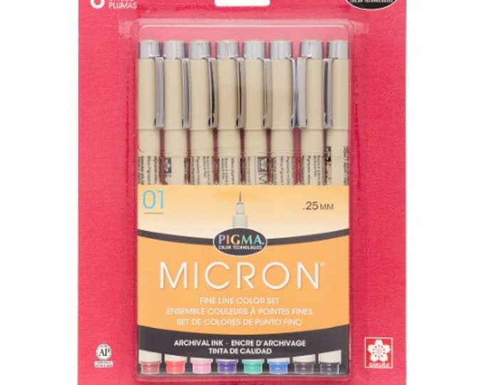 Sakura Pigma Micron Assorted Color 01 Set of 8 Colors - Etsy