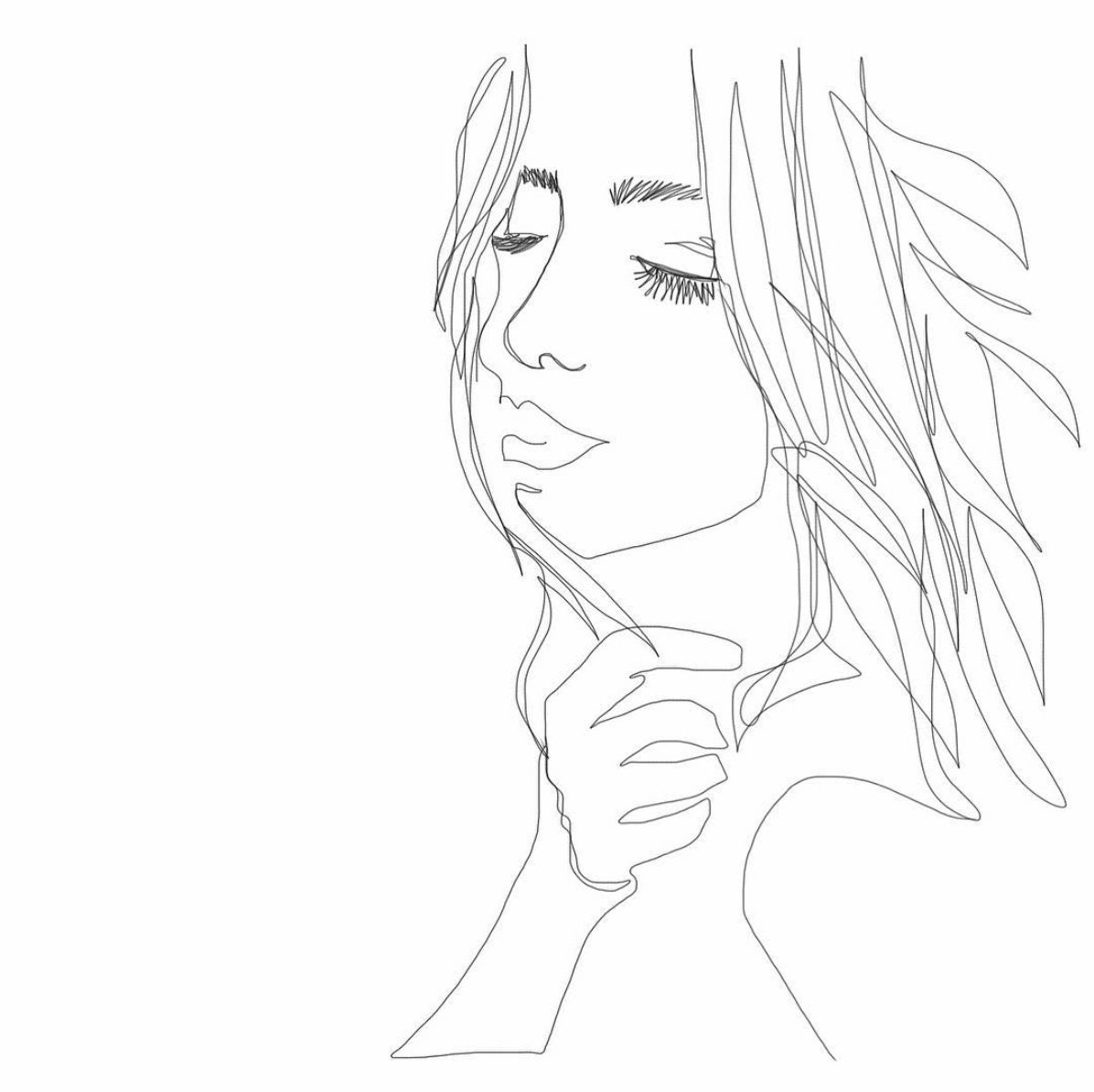 Digital Portrait Line Work Digital Art Digital Artist Self Portrait ...