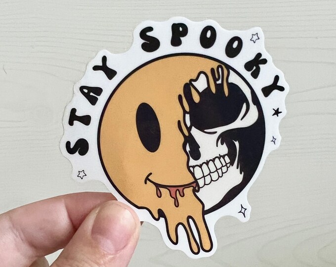Stay Spooky Smiley Face | Vinyl Sticker - Etsy