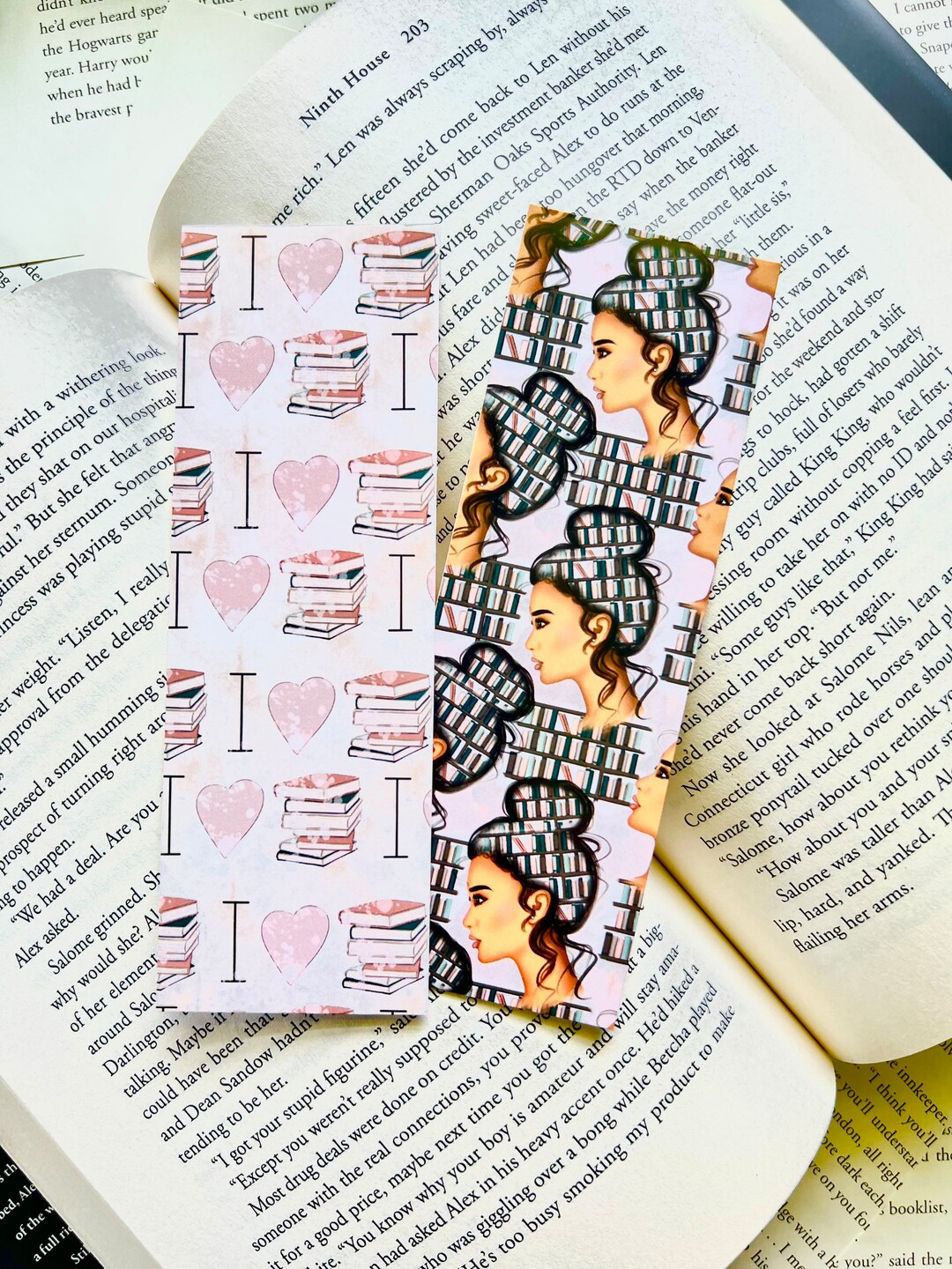 Brunette Reader Bookmark Set - Etsy
