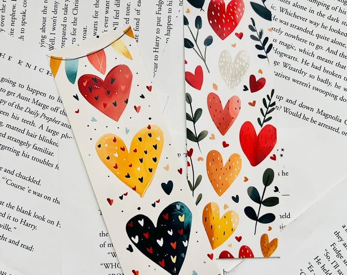 Cute Heart Bookmark SET OF 2 - Etsy