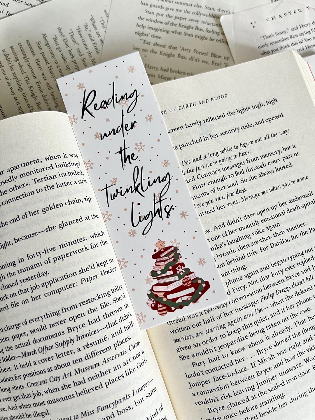 Reading Under the Twinkling Lights | Bookmark - Etsy