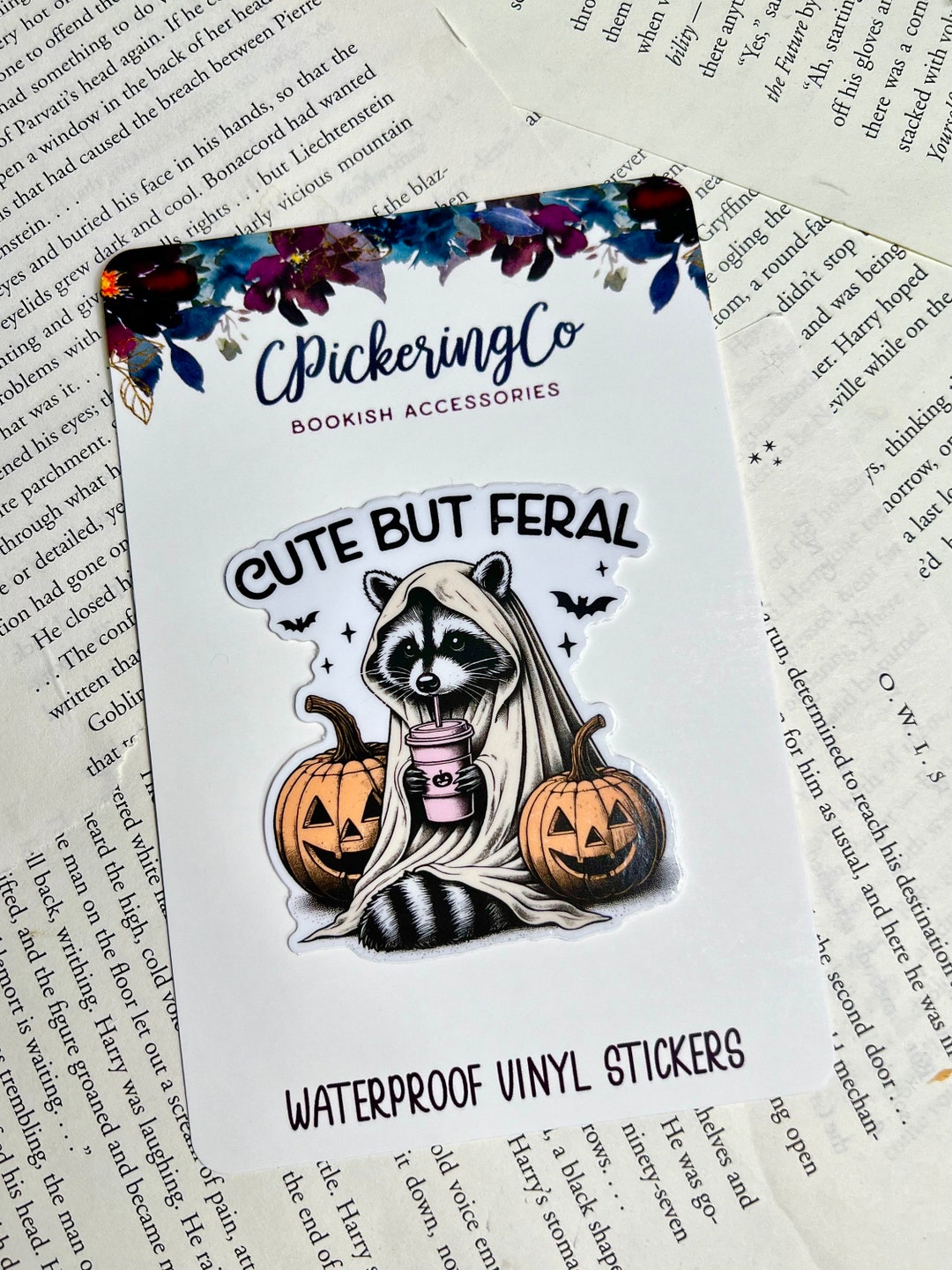 Cute but Feral | Raccoon | Vinyl Sticker - Etsy