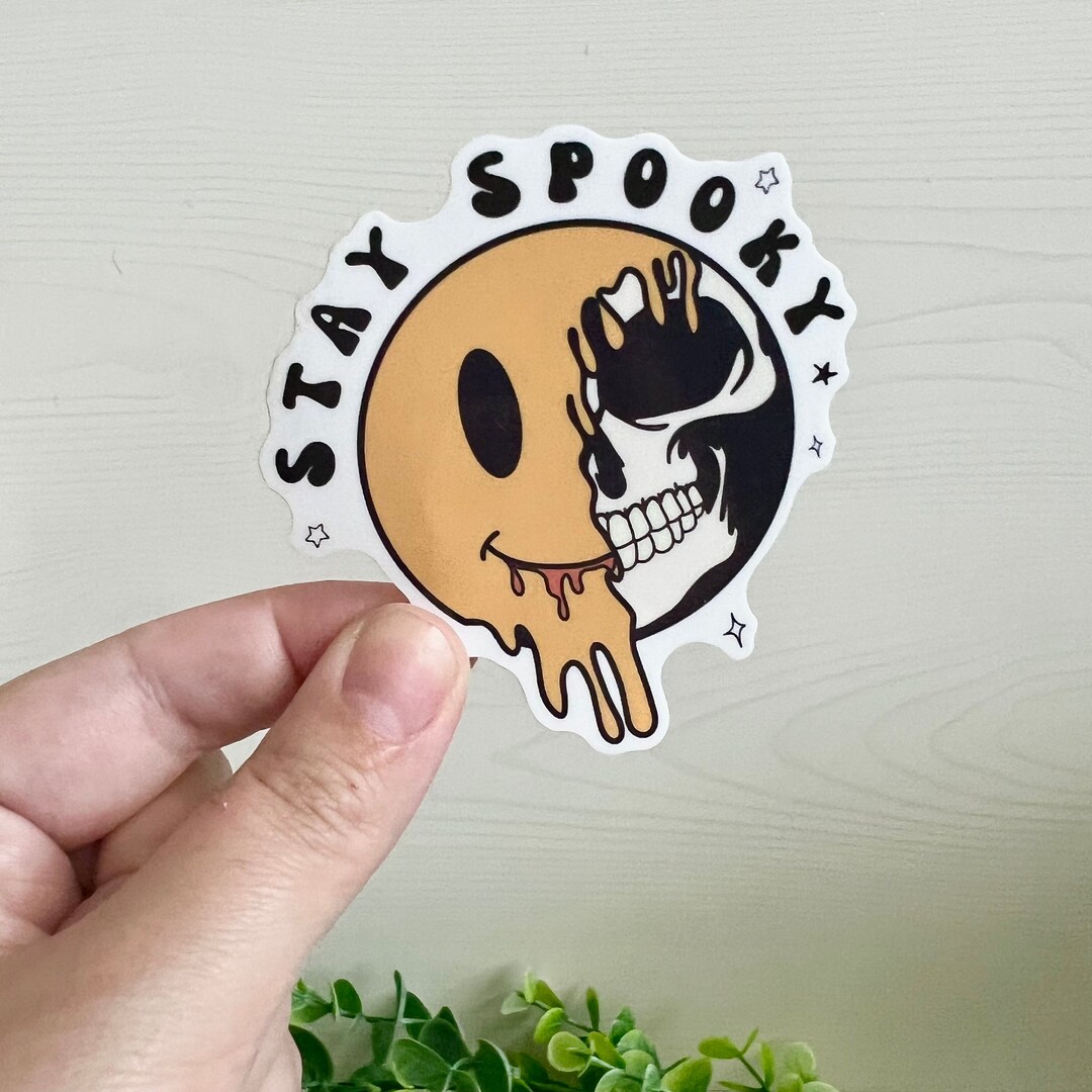 Stay Spooky Smiley Face | Vinyl Sticker - Etsy