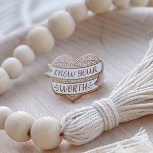 Know Your Worth Hard Enamel Pin Rose Gold Etsy