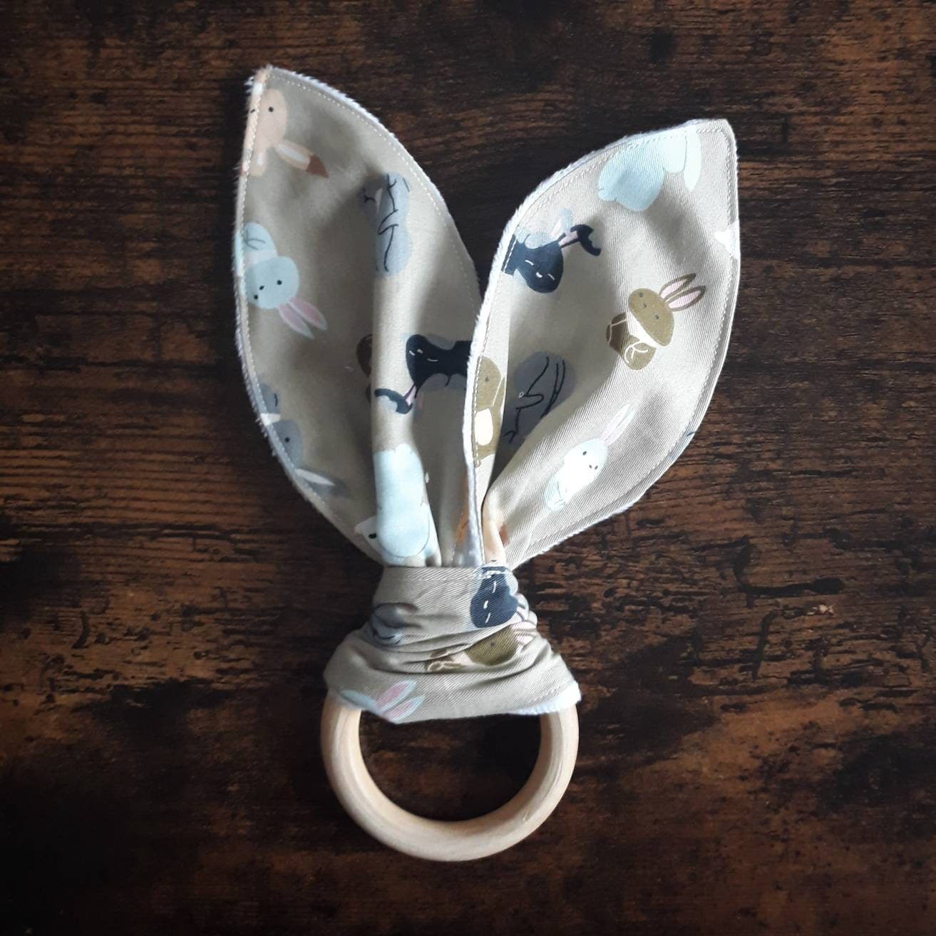 Bunny Ears Rabbit Teething Baby Toy Made With 100% Cotton - Etsy UK