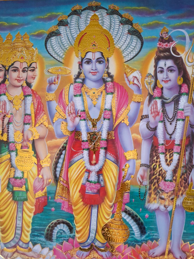 Hindu Gods Brahma, Vishnu and Shiva Poster - Etsy Australia