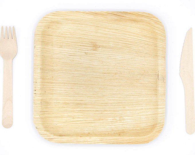 MID Century Modern Acacia Wood Square Plate, Modern Farmhouse Wood ...