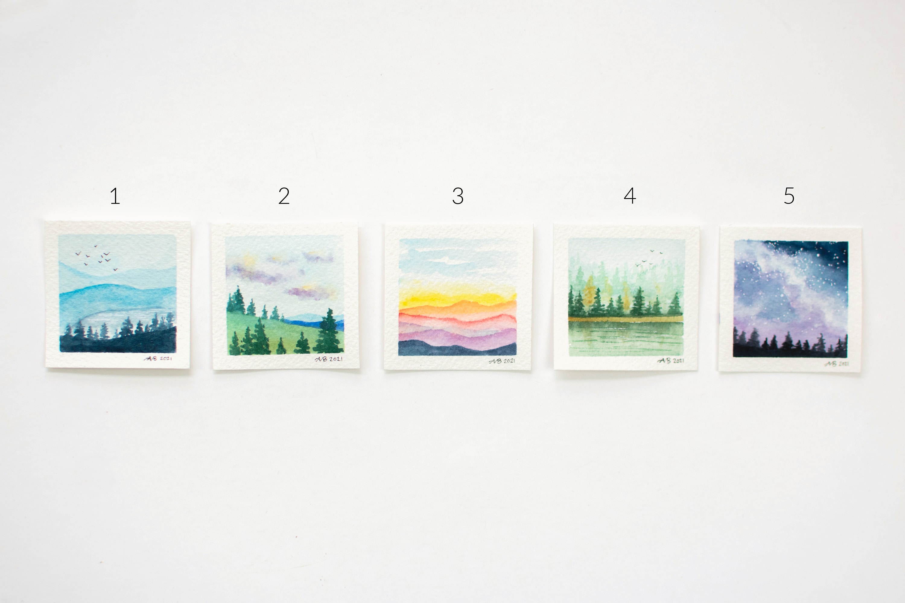 Original Tiny Watercolor Paintings Tiny Paintings Mini - Etsy New Zealand