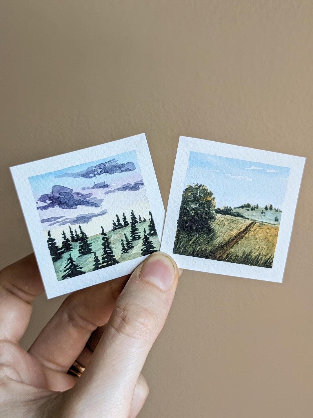 Original Tiny Watercolor Paintings, Tiny Paintings, Mini Paintings ...