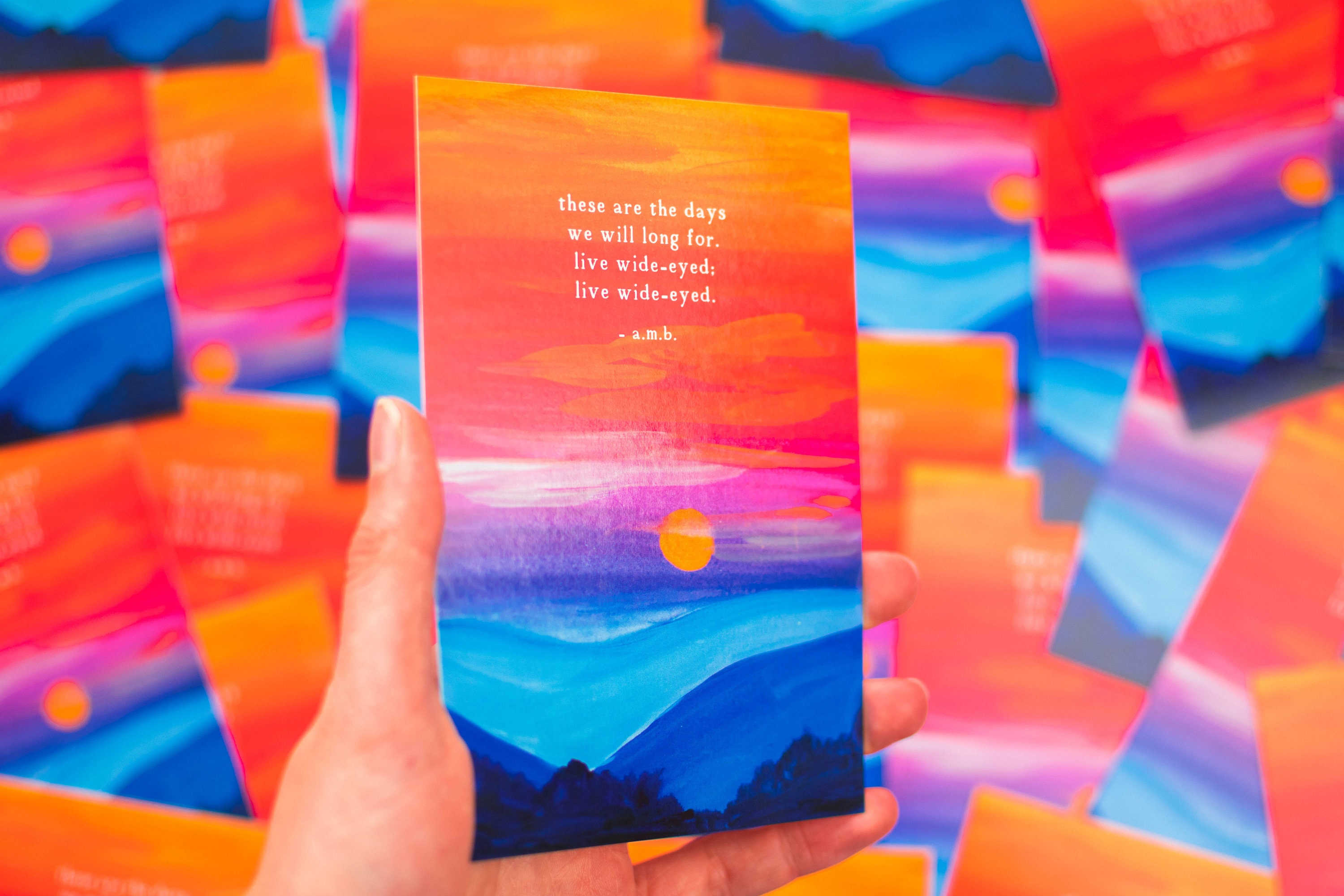 Live Wide-eyed Postcard Poem Cards Painted Postcards Poem | Etsy