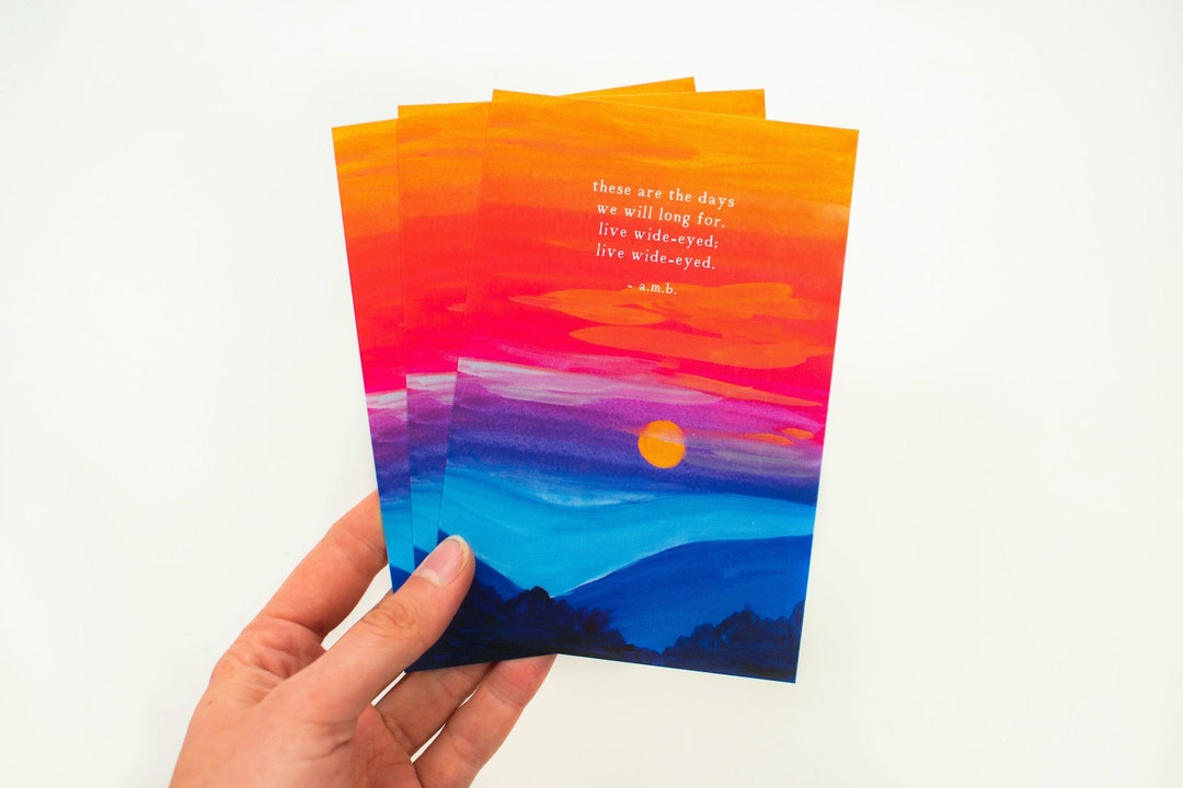 Live Wide-eyed Postcard, Poem Cards, Painted Postcards, Poem Art ...