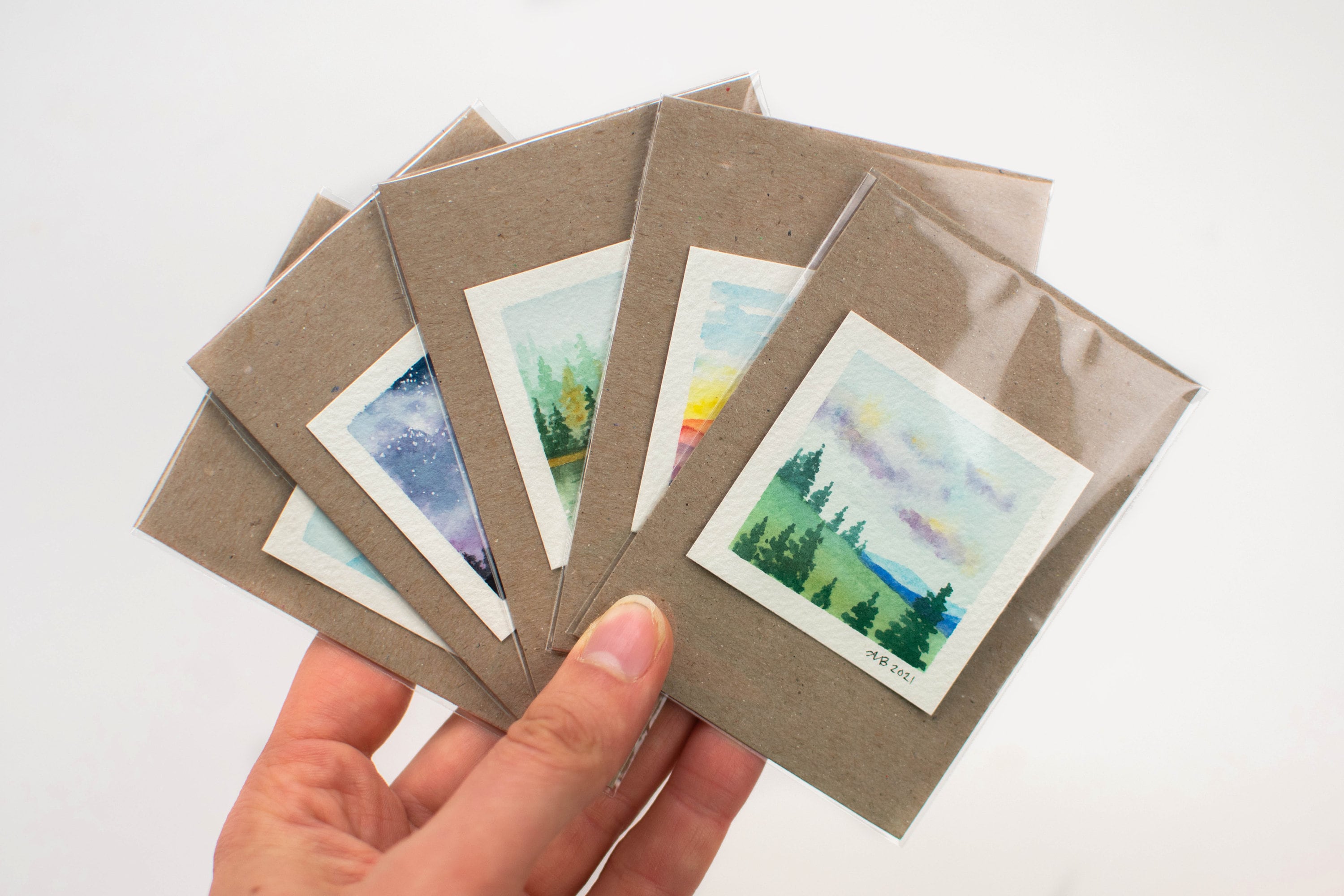 Original Tiny Watercolor Paintings Tiny Paintings Mini | Etsy