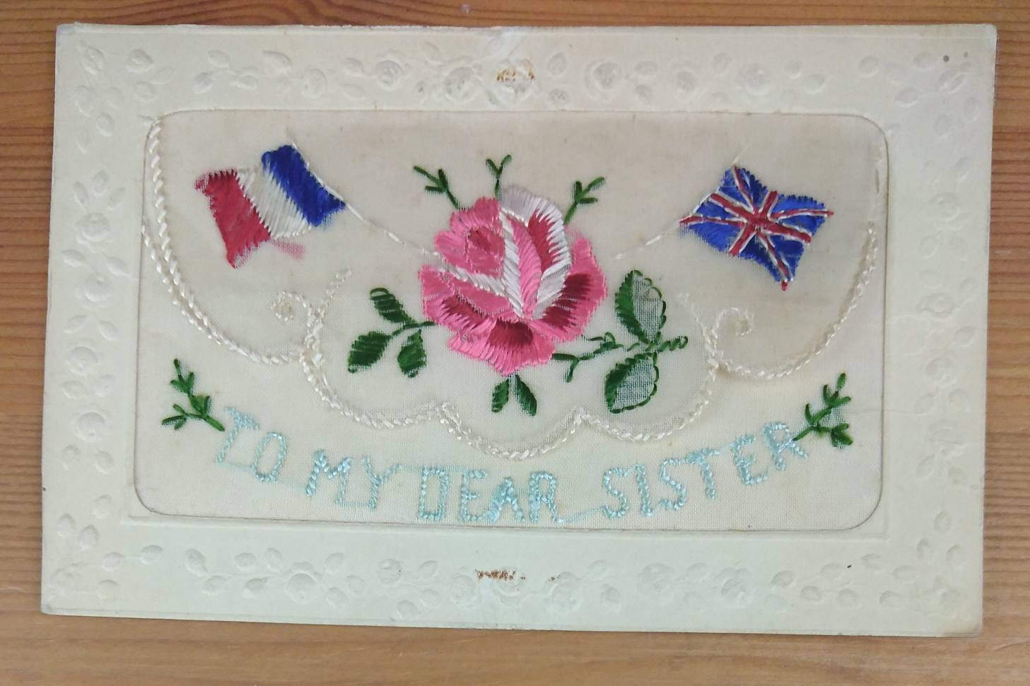 WW1 Embroidered Silk Postcard to My Dear Sister L1B - Etsy