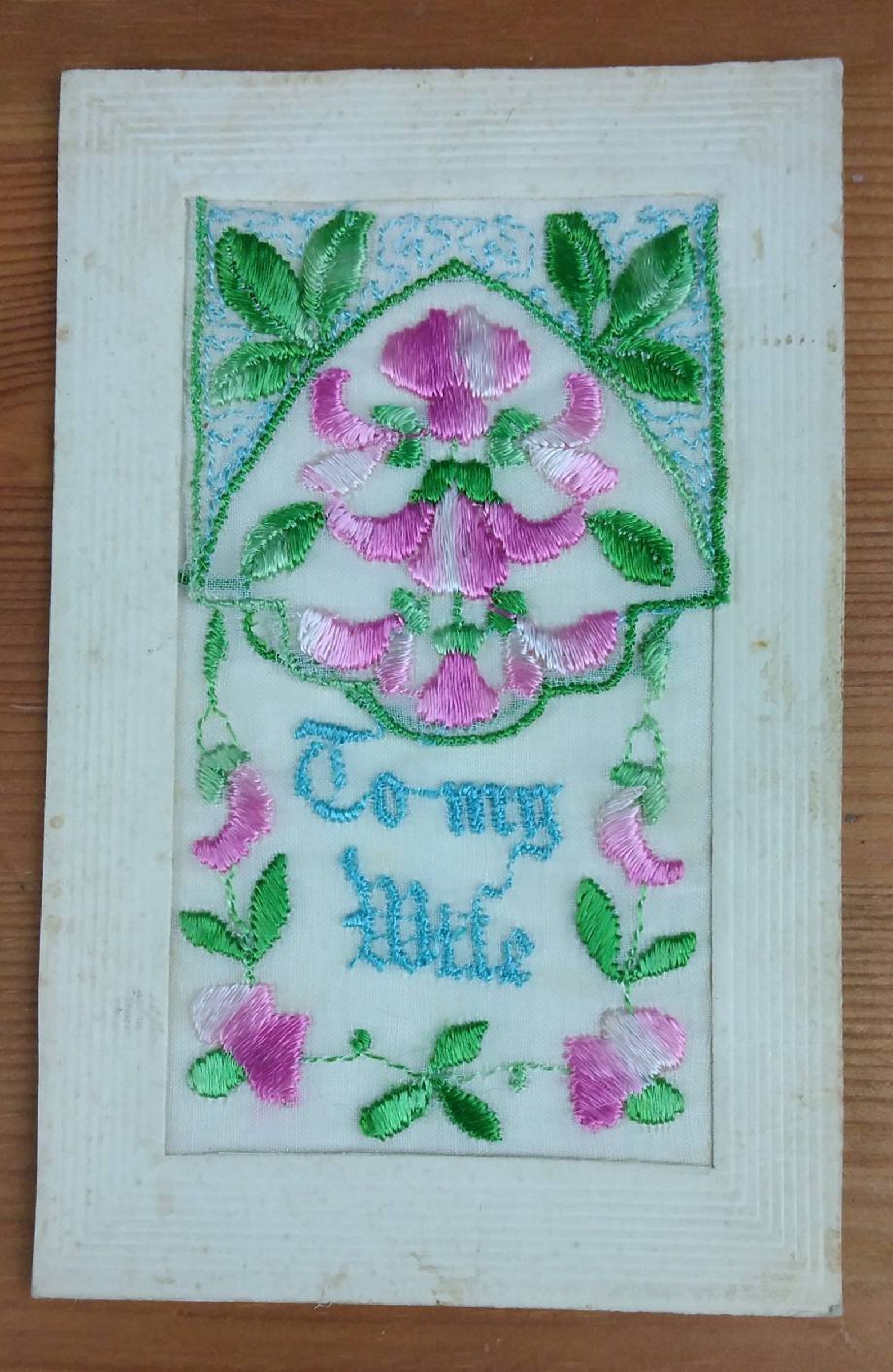 WW1 Embroidered Silk Postcard to My Wife (D1) - Etsy UK