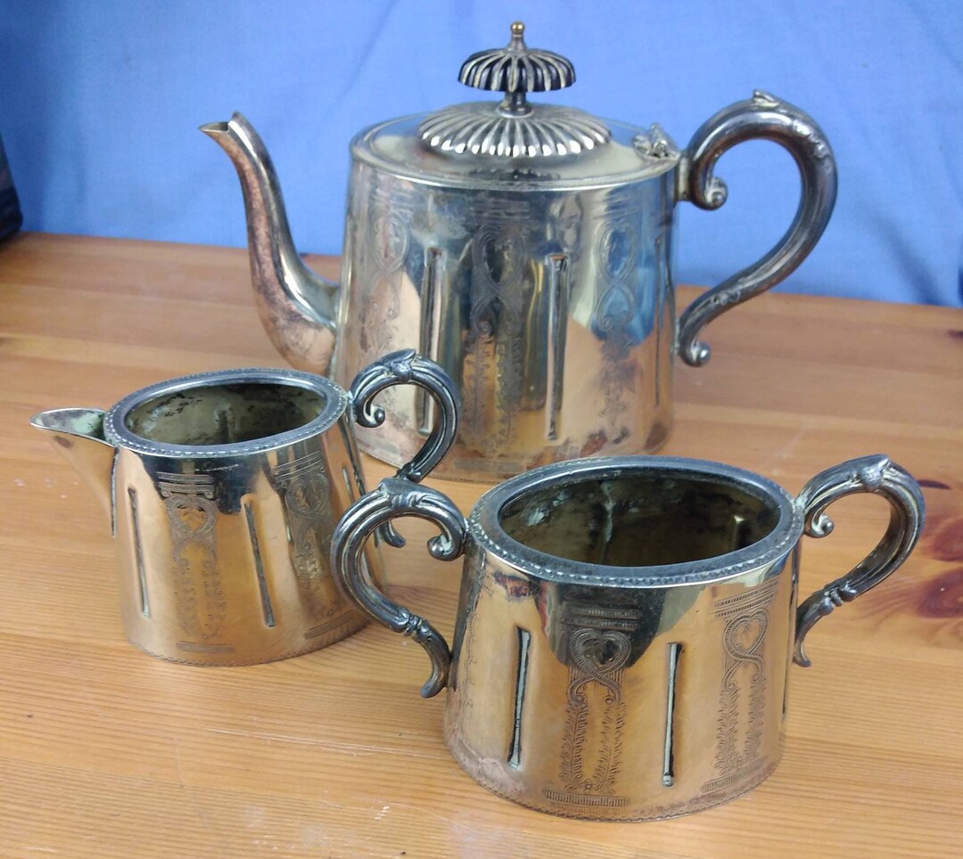 Vintage EPNS Tea Set Teapot Milk Jug and Sugar Pot E4 - Etsy